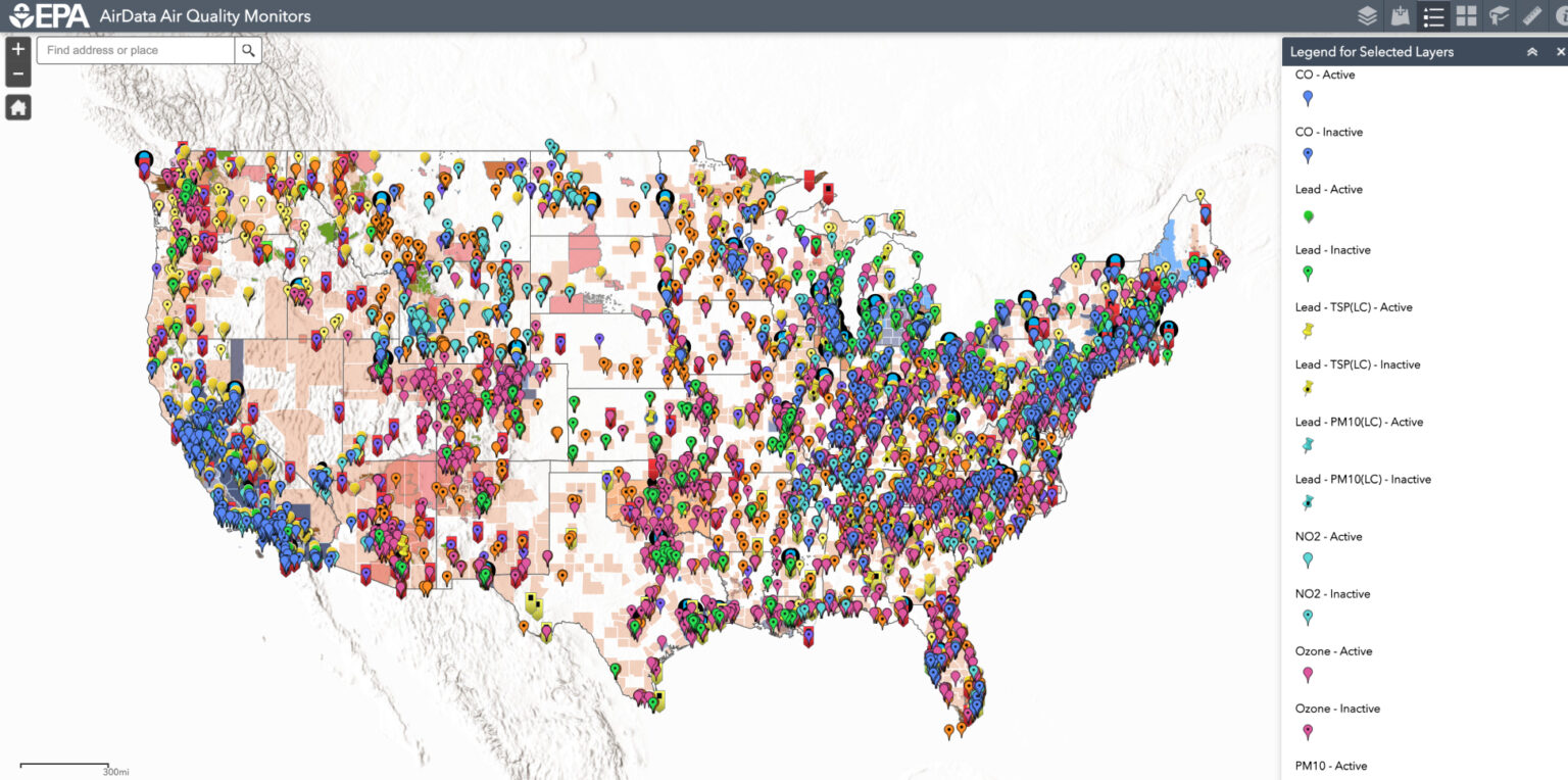 Environmental Protection Agency AirData Air Quality Monitors - Clear Collaborative