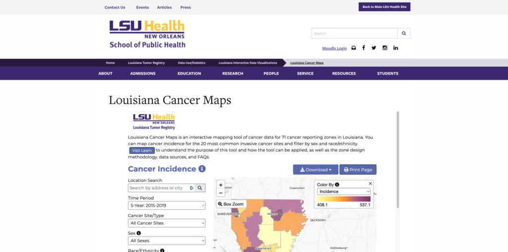 Louisiana Cancer Maps - Clear Collaborative