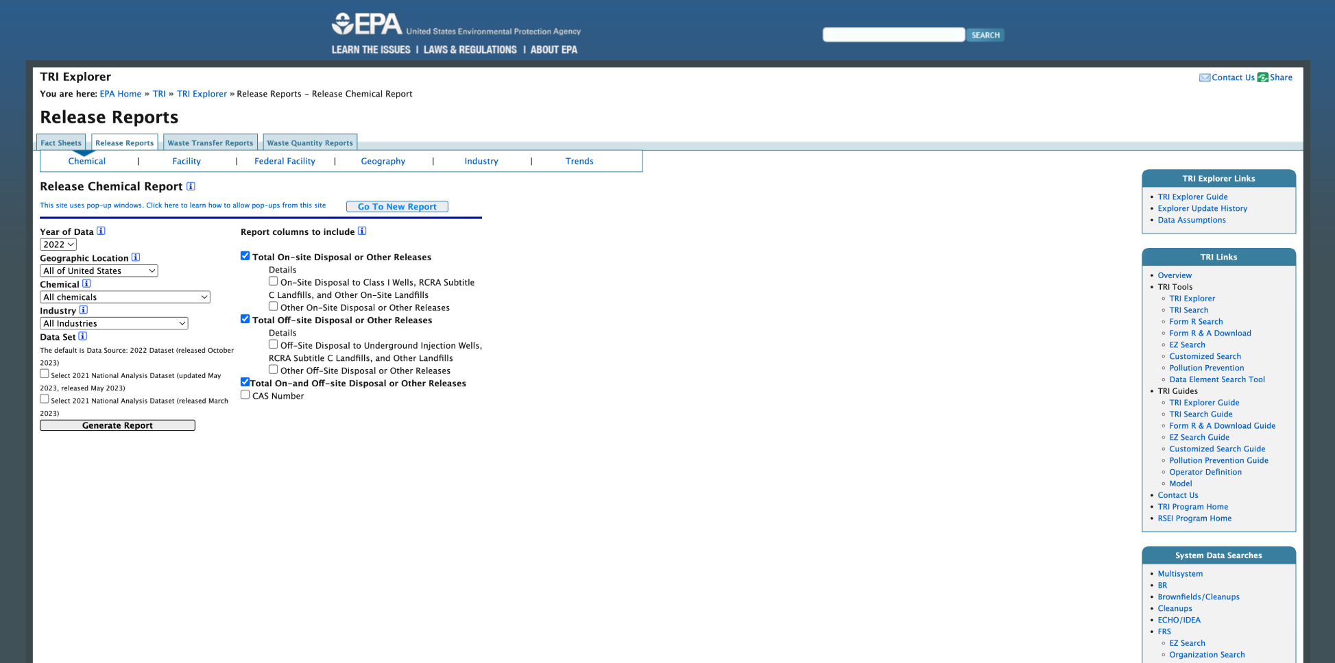 Toxic Release Inventory Explorer - Clear Collaborative