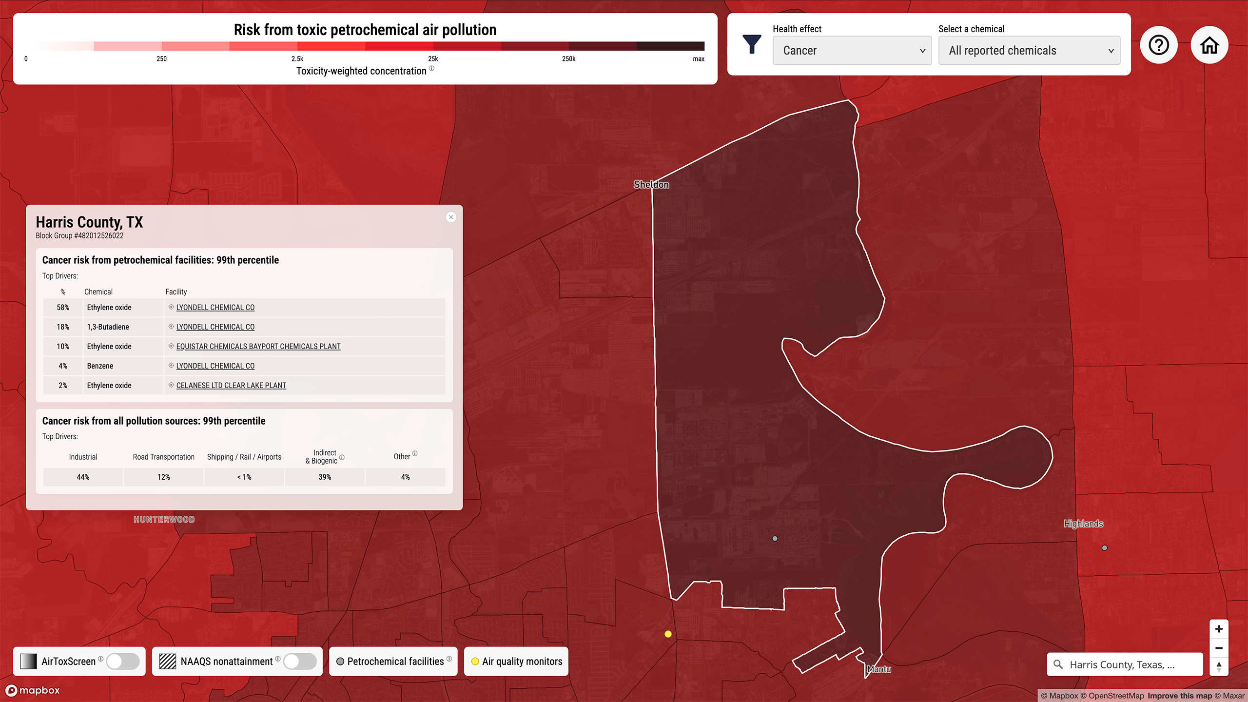 Petrochemical Air Pollution Map - Clear Collaborative