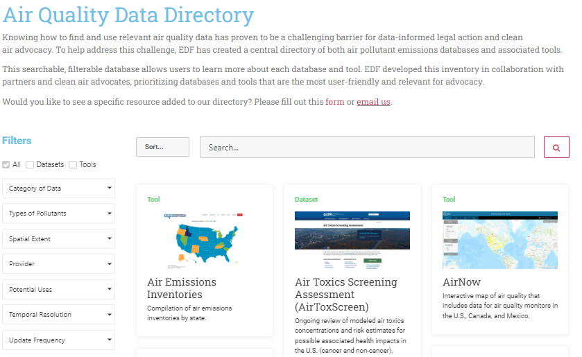 New Air Quality Data Directory can connect advocates with crucial data ...