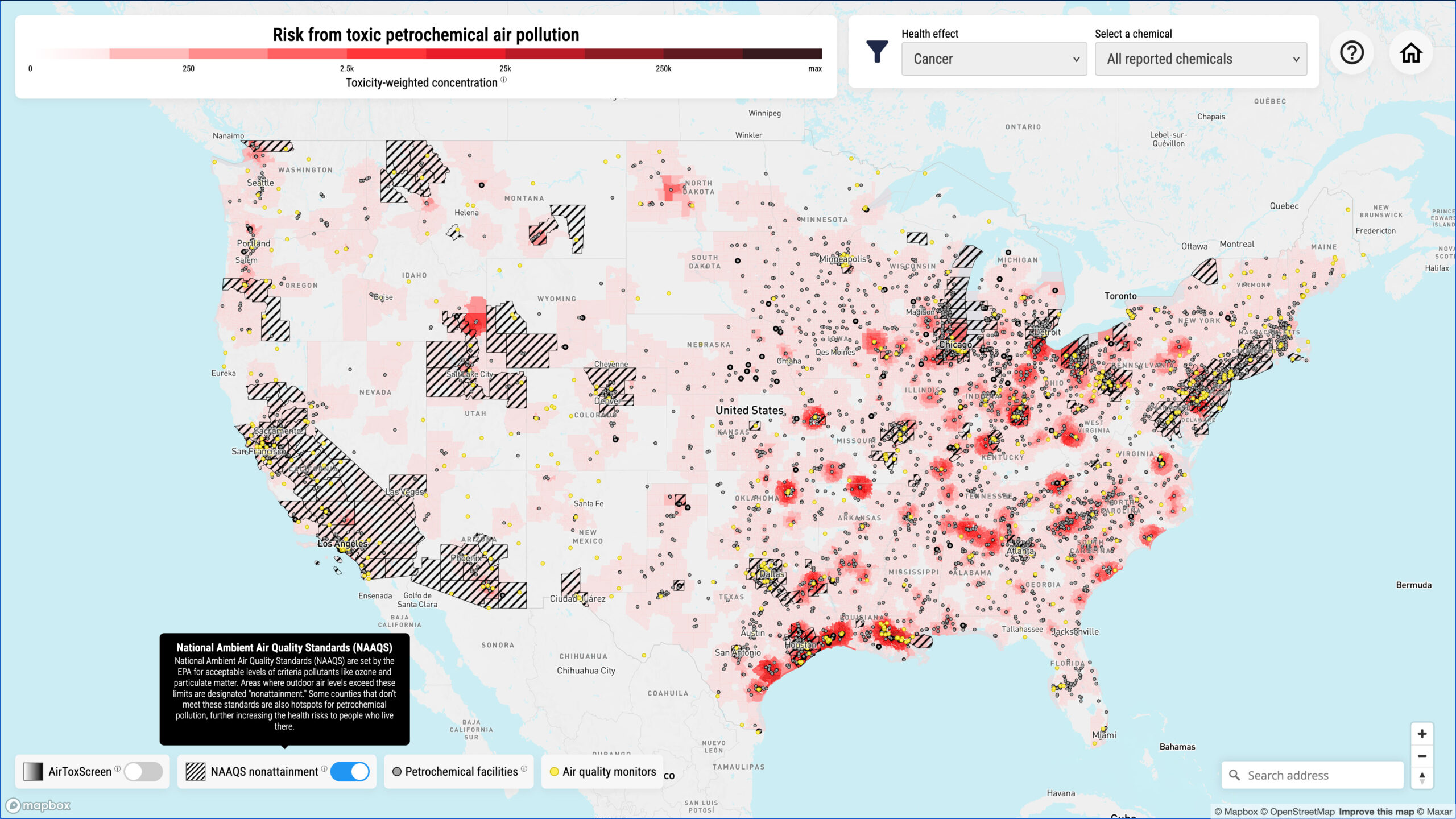 Petrochemical Air Pollution Map - Clear Collaborative